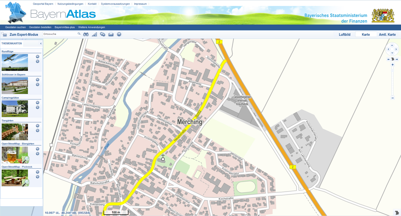 BayernAtlas – Gemeinde Merching